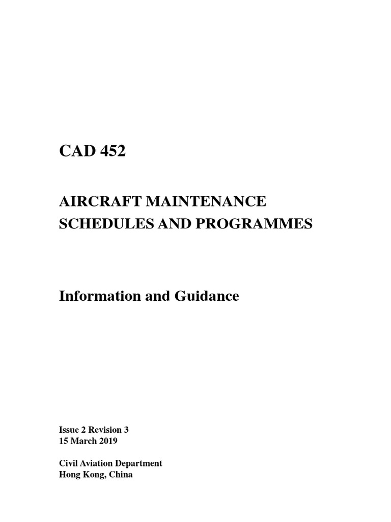 Aircraft Maintenance Schedules and Programs | PDF | Reliability ...