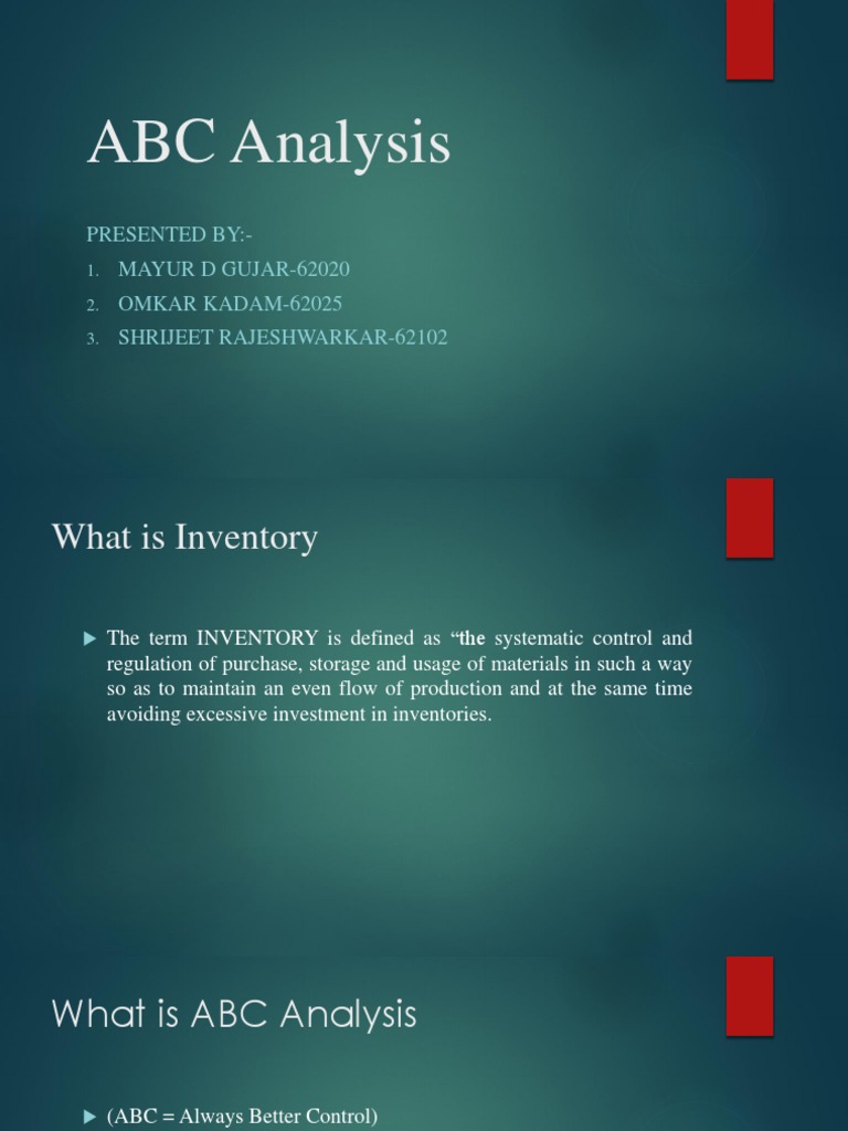 ABC Analysis | PDF | Inventory | Business