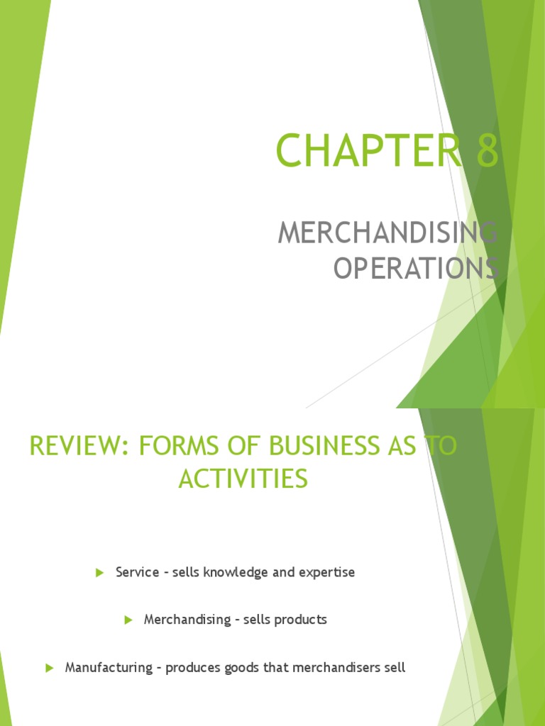 Merchandising Operations Overview | PDF | Discounts And Allowances | Trade