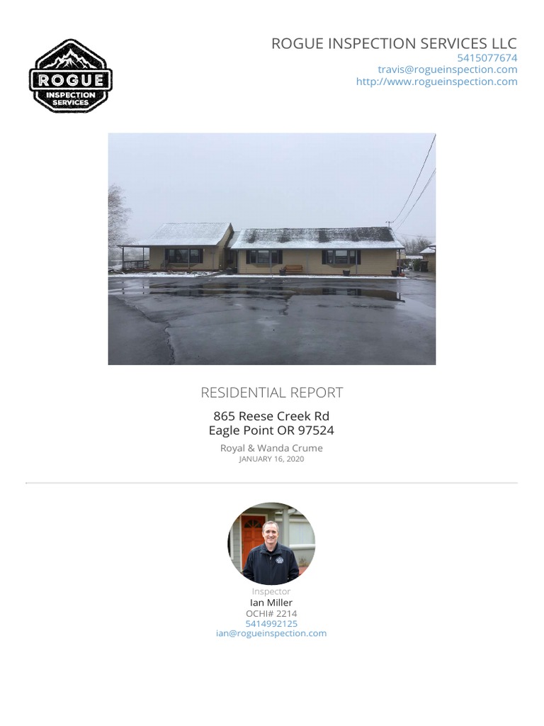 Inspection Report 865 Reese Creek RD | PDF