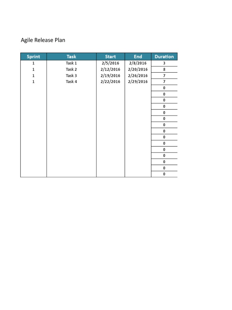 Agile Release Plan Template | PDF