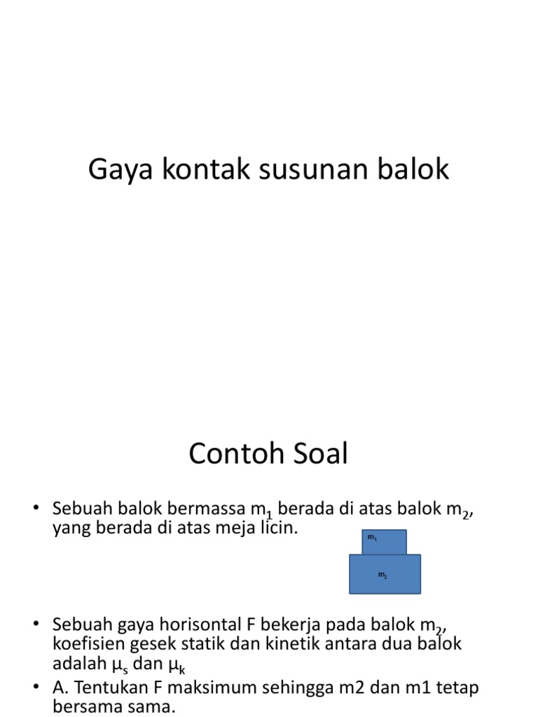 Gaya Kontak Susunan Balok | PDF