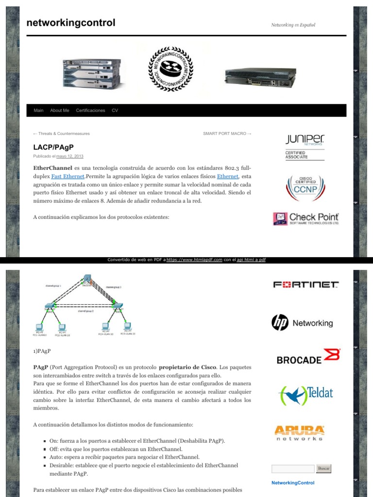 Lacp y Pagp | PDF | Protocolos de comunicaciones | Estándares informáticos