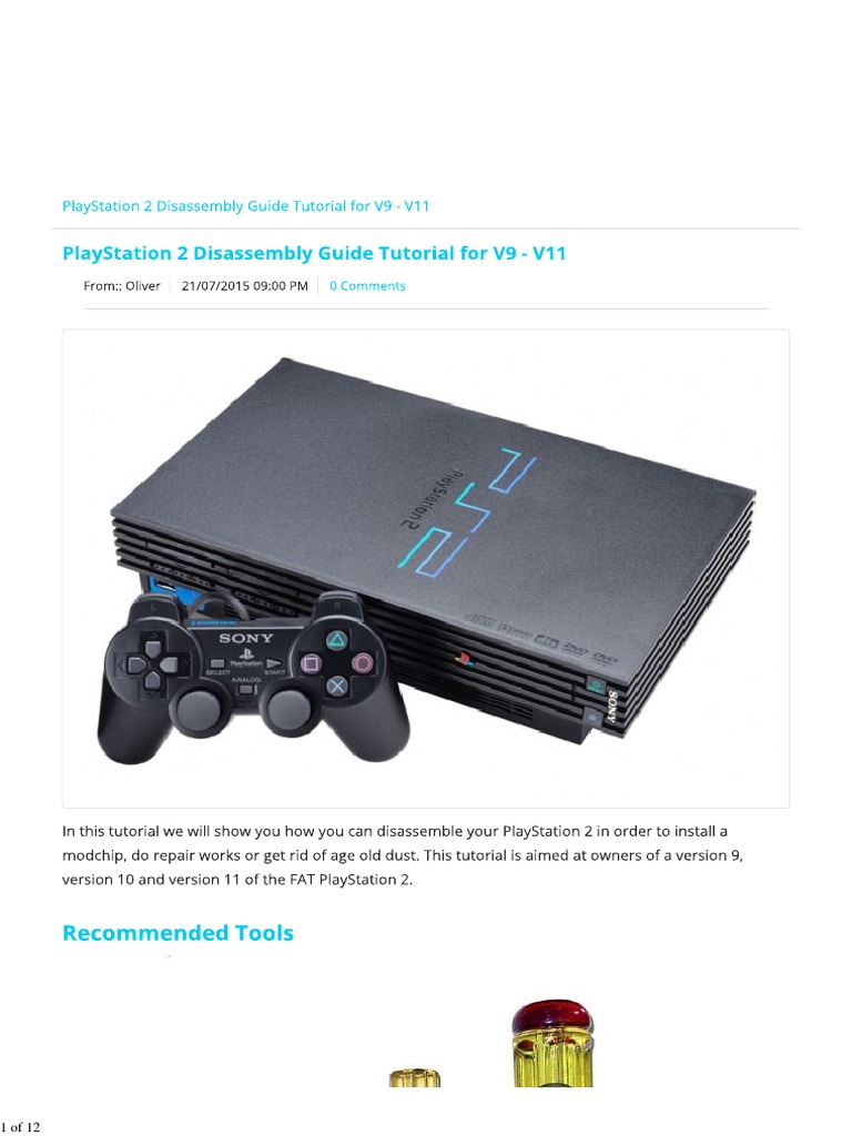 PlayStation 2 V9 - V11 Disassembly Guide Tutorial | PDF