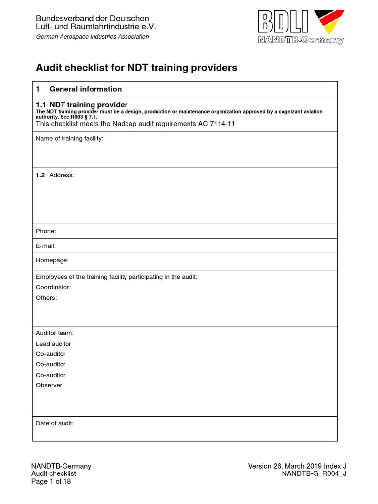 Audit Checklist En | Test (Assessment) | X Ray