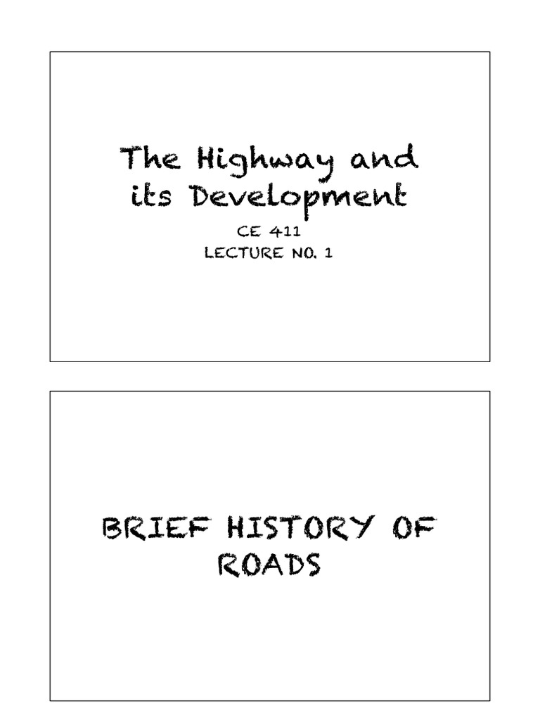 I. The Highway and Its Development | PDF | Road | Transport