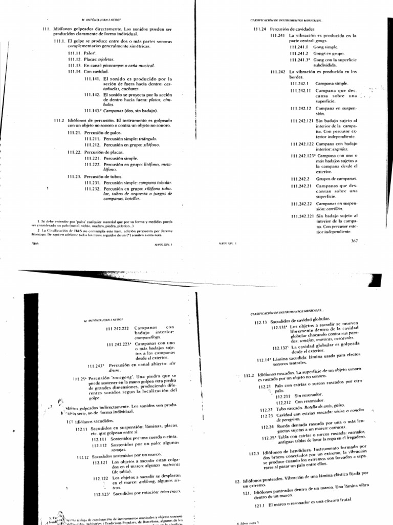 Hornbostel y Sachs Español PDF | PDF | Instrumentos musicales ...
