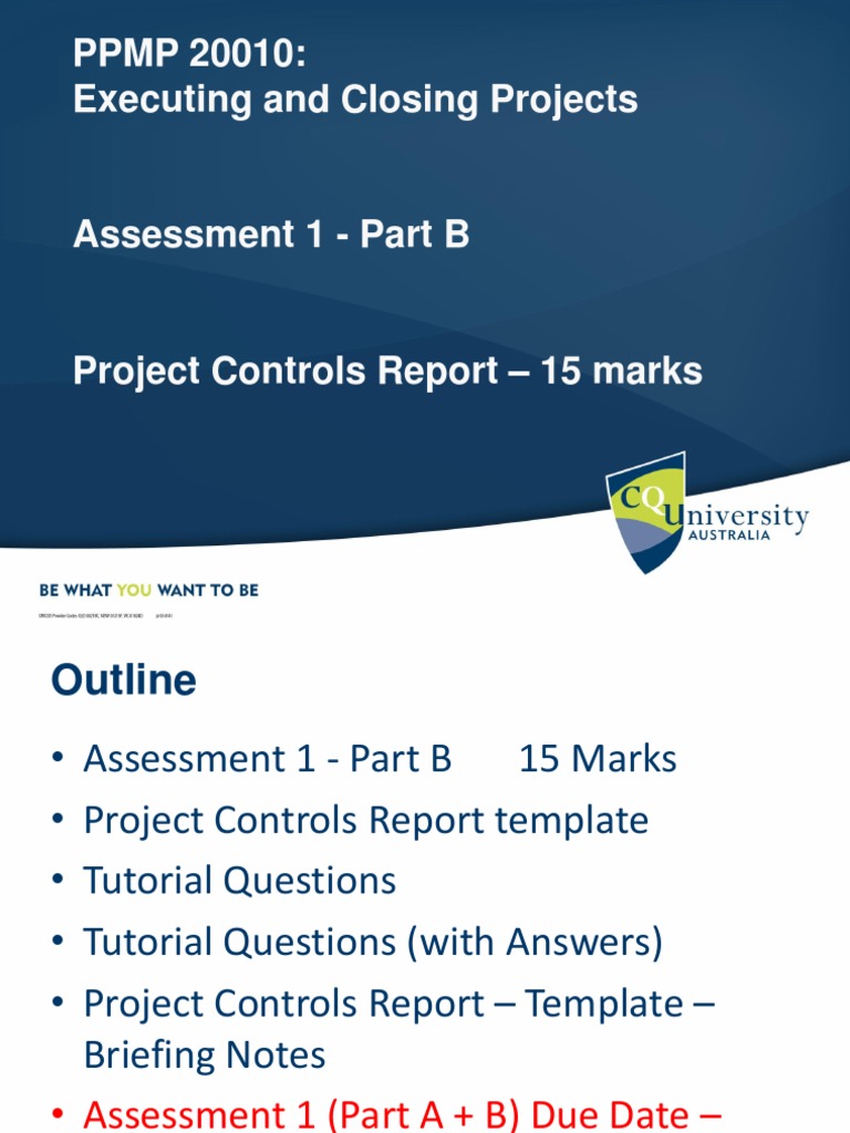 PPMP20010 Assessment 1 Part B (Project Controls Report) - Briefing Slides | PDF | Risk | Business