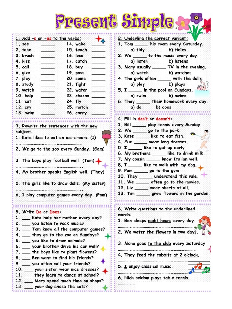 Present Simple Clasa A 5-A | PDF