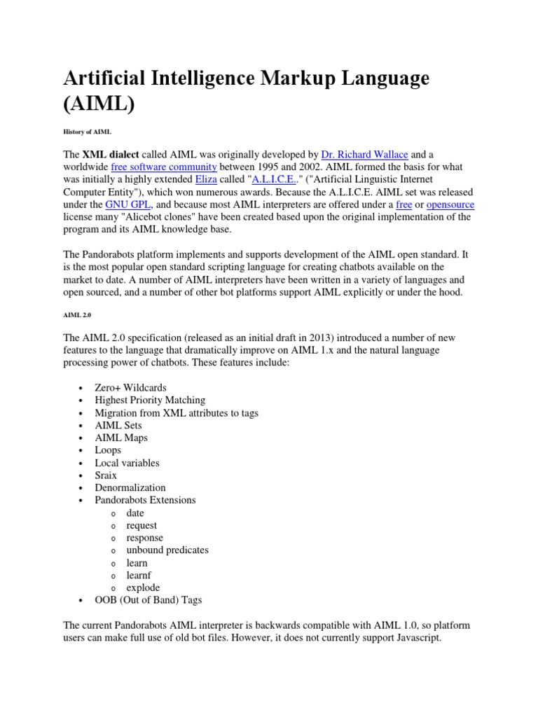 Artificial Intelligence Markup Language | PDF | Computer Programming ...