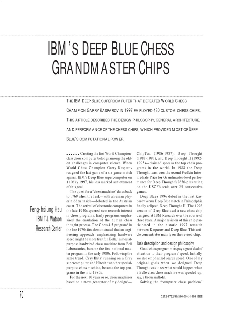 IBM Deep Blue: Chess Computer Specs | PDF | Chess | Abstract Strategy Games