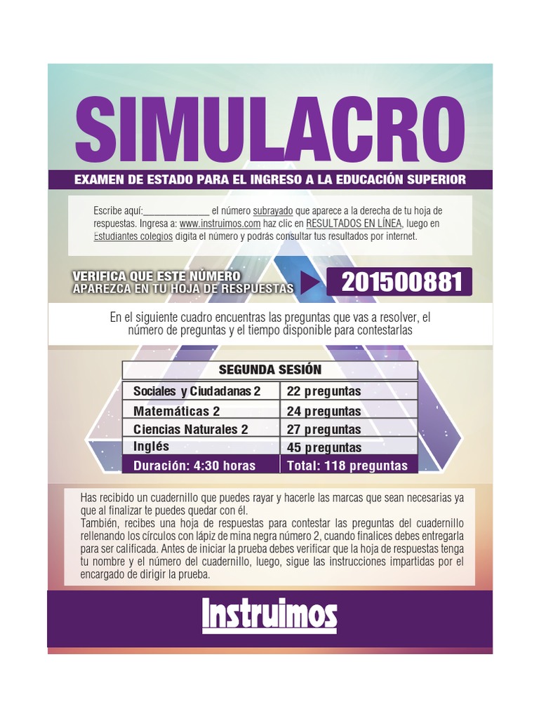 Cuadernillo Instruimos Simulacro PDF | PDF | Expansión térmica | Colombia