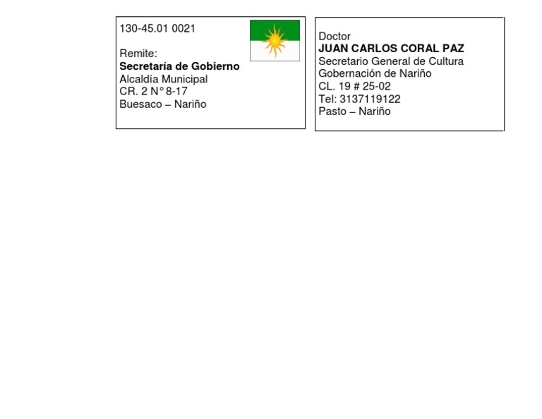 Formato de Rótulos para Sobres de Manila | PDF