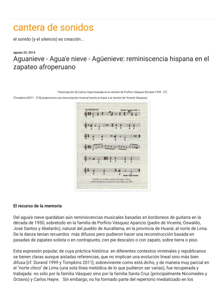 Aguanieve - Agua'e Nieve | PDF | Ritmo | Lima