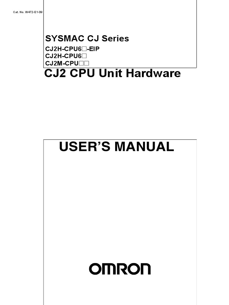 W472-E1-09+CJ2 Hardware+User Manual PDF | PDF | Input/Output | Computer Data Storage