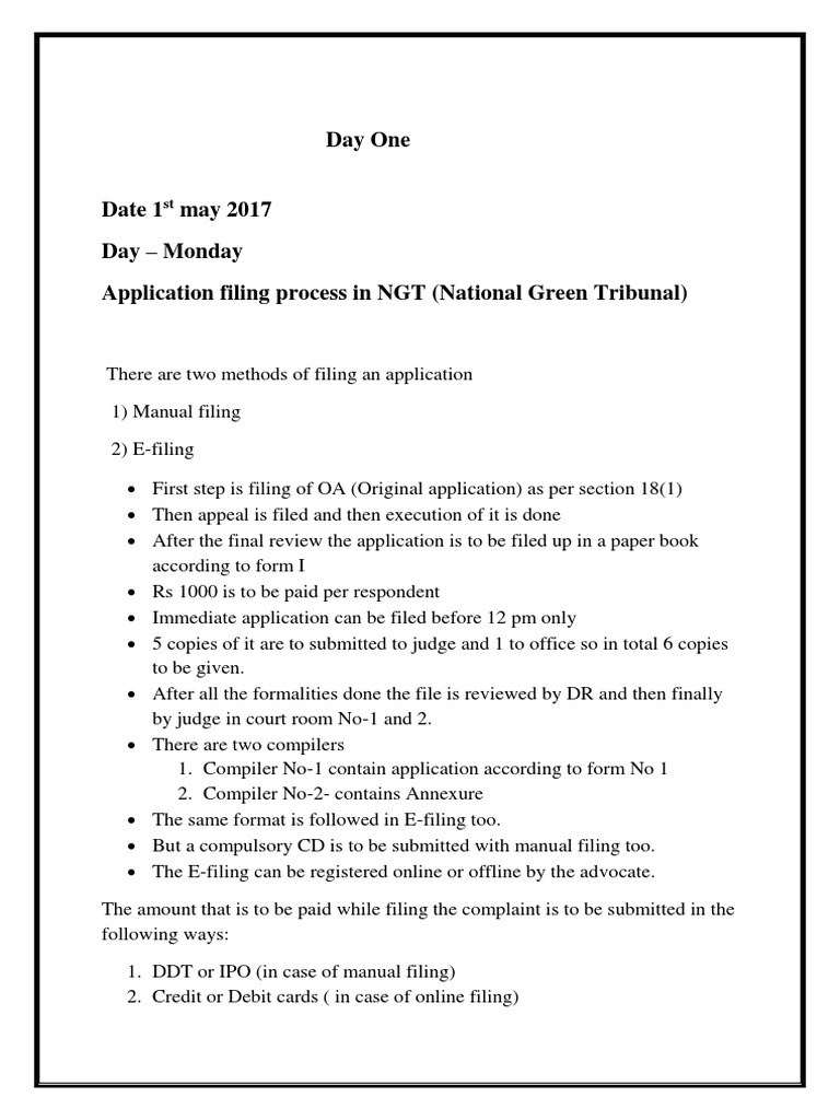 Filing in NGT | PDF