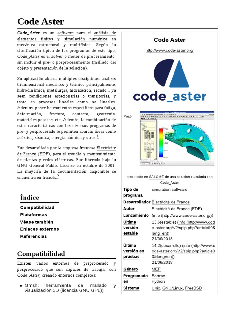 Code Aster | PDF | Software libre | Contenido libre