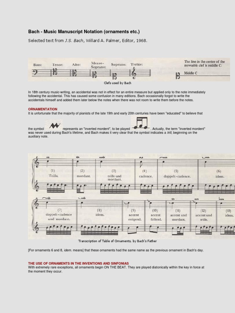 Bach's Ornamentation Techniques Explained | PDF | Musical Compositions ...