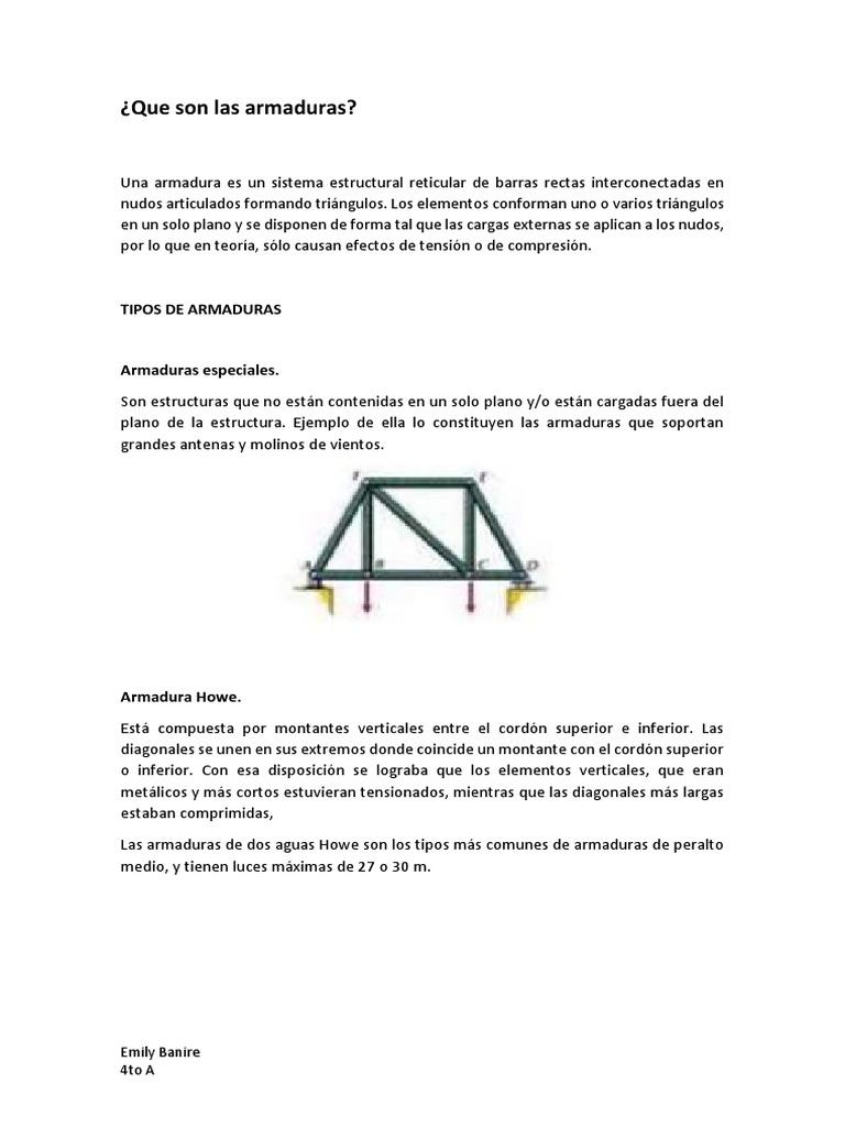 Tipos de Armaduras Estructurales | PDF | Braguero | Ingeniería estructural