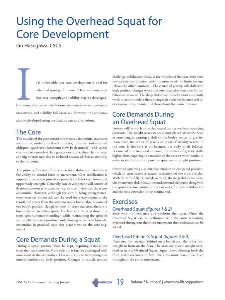 Using The Overhead Squat For Core Development | PDF | Abdomen ...