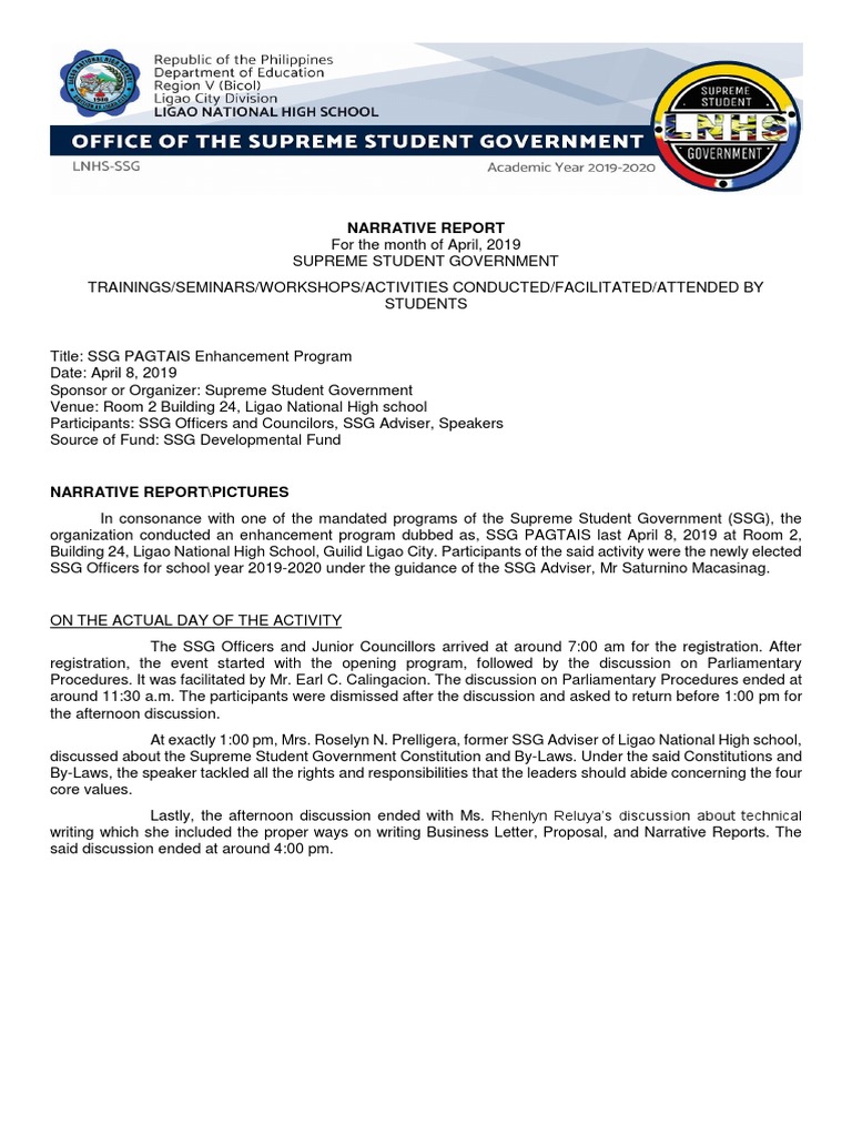 Narrative Report | PDF