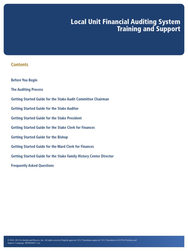 Local Unit Financial Auditing System Training and Support | PDF ...