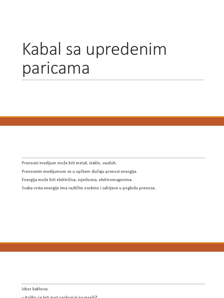 Koriscenje Kabla Sa Upredenim Paricama | PDF