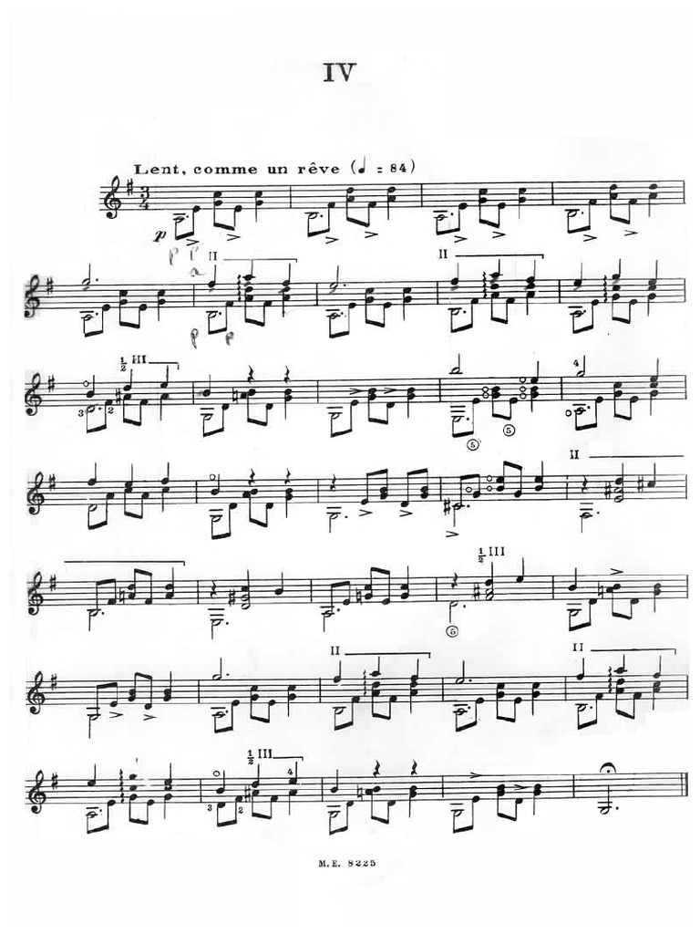 Lent, Comme Un Rêve. Prelude 4 Pour Guitarre. Pierre Lerich PDF | PDF
