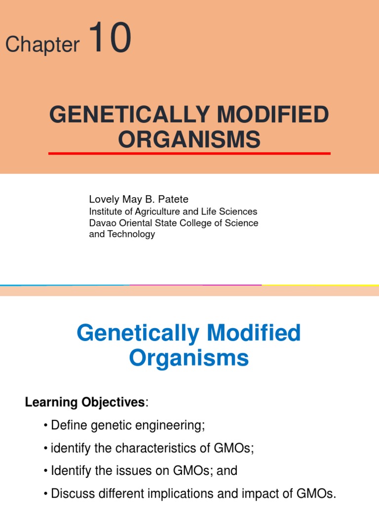 Genetically Modified Organisms: An Overview of GMOs, Their Applications ...