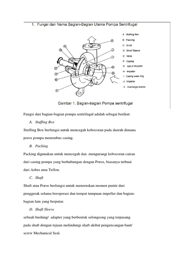 Fungsi Dari Bagian Pompa Sentrifugal | PDF