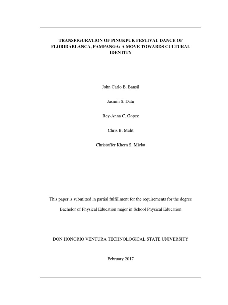 Transfiguration of Pinukpuk Festival Dance of Floridablanca | PDF ...