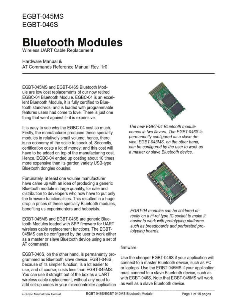 Bluetooth Modules | PDF | Bluetooth | Microcontroller