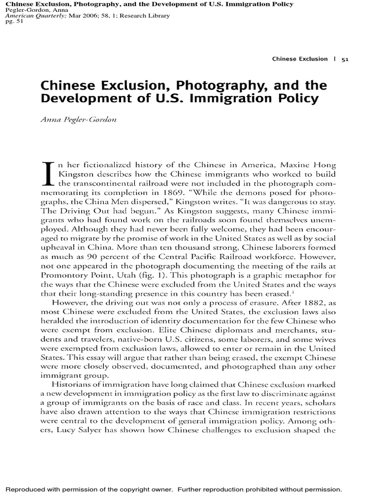 Ana Pegler-Gordon - Chinese Exclusion, Photography, and The Development ...