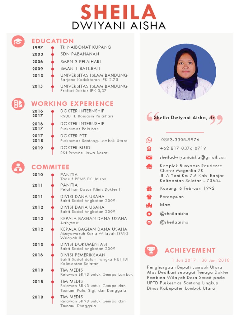 Curriculum Vitae Sheila Dwiyani Aisha | PDF