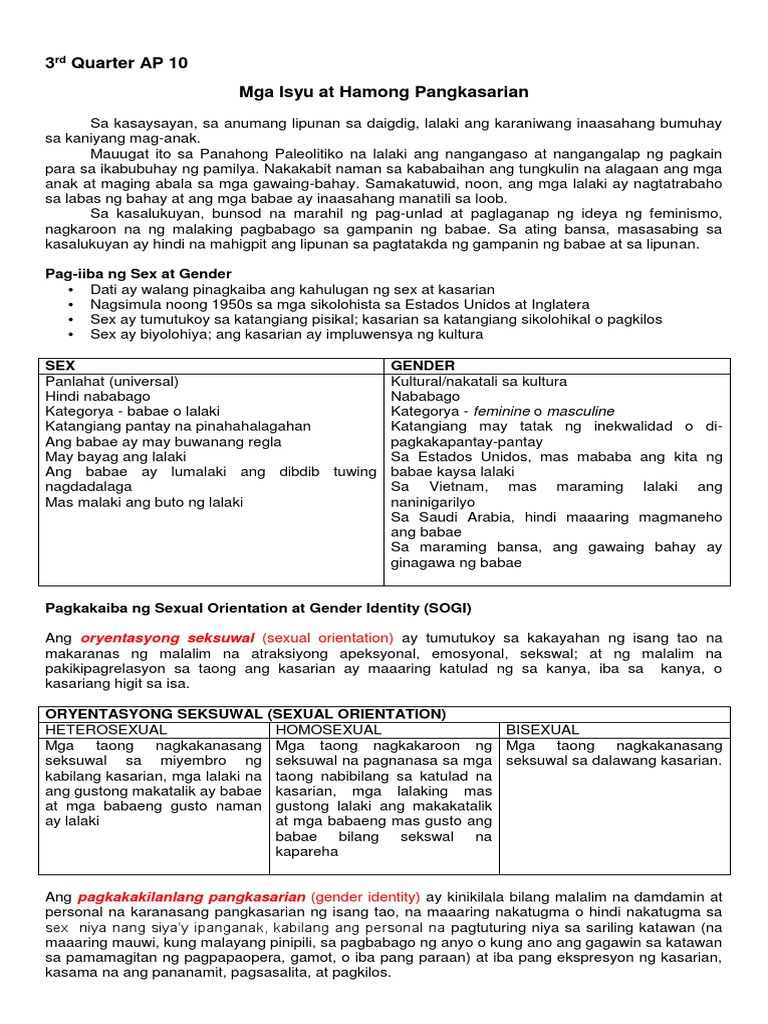 Reviewer Grade 10 3rd Quarter | PDF