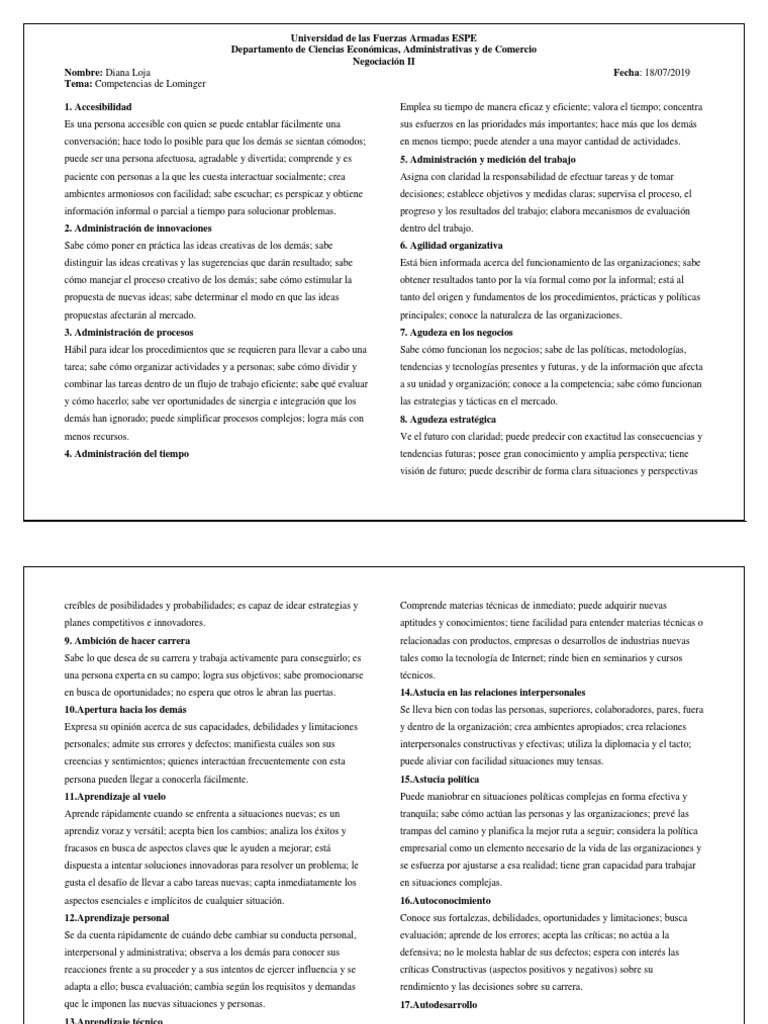 Lominger | PDF | Toma de decisiones | Planificación