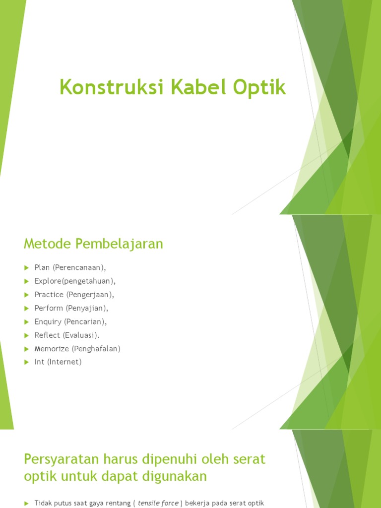 Konstruksi Kabel Optik | PDF