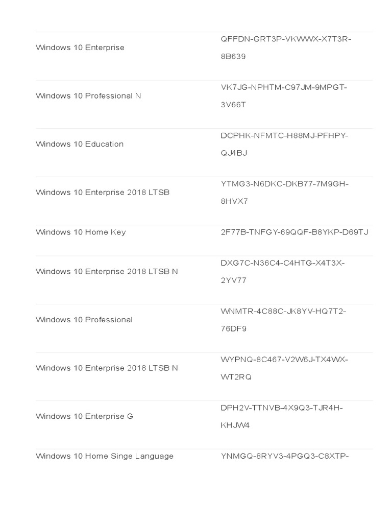 Windows 10 Key | PDF | Windows 10 | Microsoft Windows