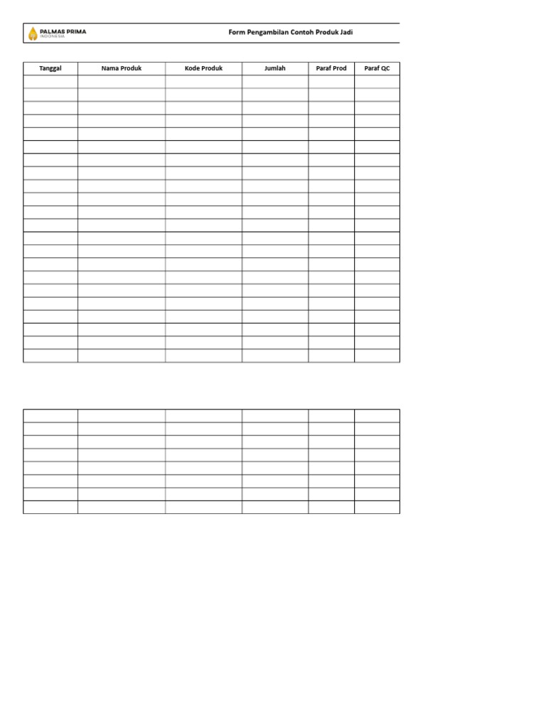 Form Pengambilan Contoh Bahan Baku, Pengemas Dan Produk Jadi | PDF