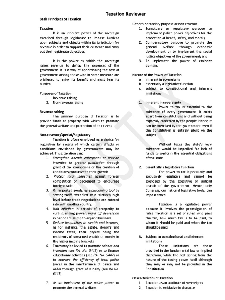 1 Income Tax Reviewer | PDF | Taxpayer | Taxes