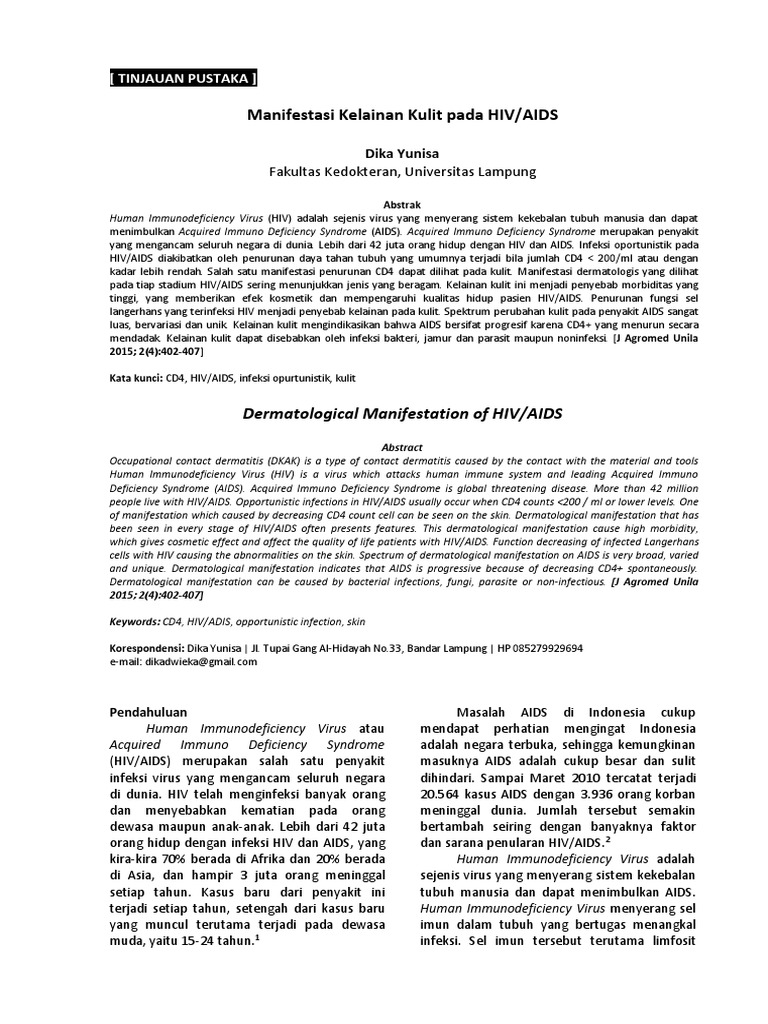 Manifestasi Kulit HIV | PDF | Pengembangan Diri | Kesehatan Holistik