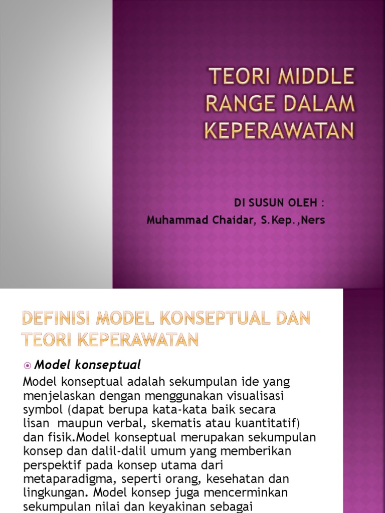 Teori Middle Range dalam Keperawatan | PDF | Pengembangan Diri | Sains ...