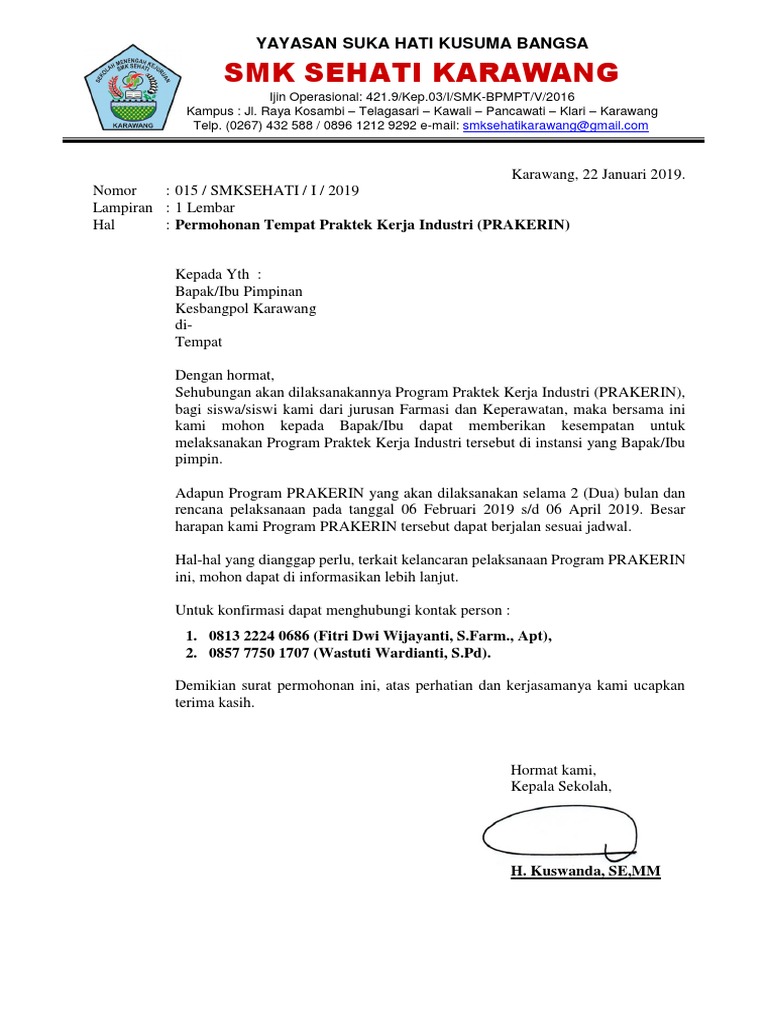 Surat Permohonan - Kesbangpol | PDF