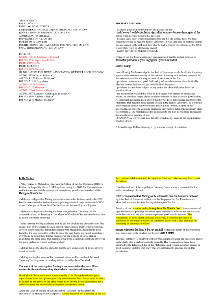 Pale Cases | PDF | Practice Of Law | Lawyer