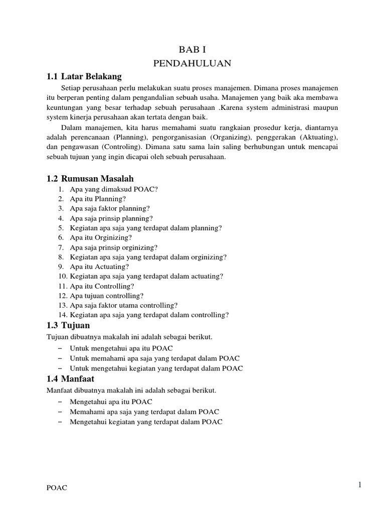 Makalah POAC | PDF