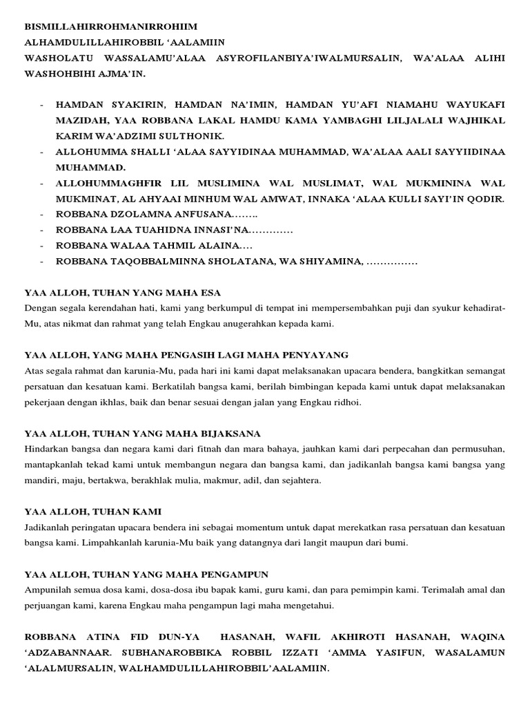 Naskah Do'a Di Upacara Bendera | PDF | Agama & Spiritualitas