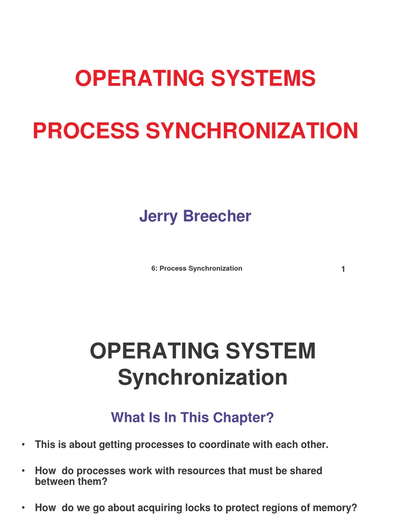 Operating System Process Syncronization | PDF | Computing | Computer ...