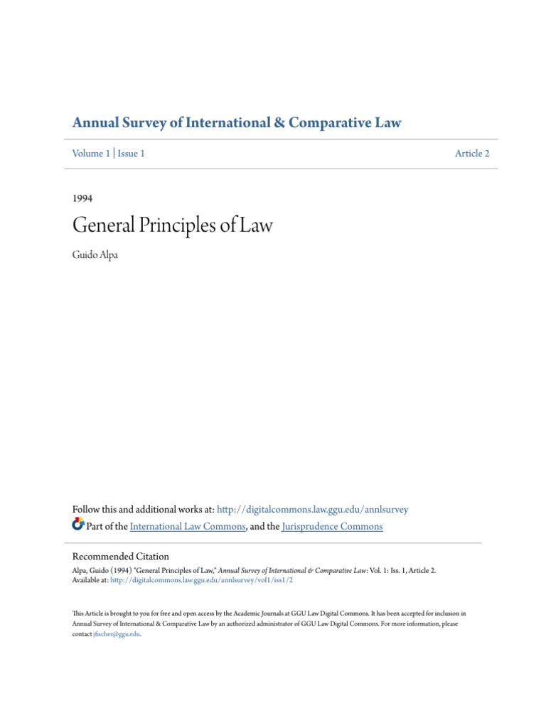 General Principles of Law | PDF | Jurisprudence | Autonomy