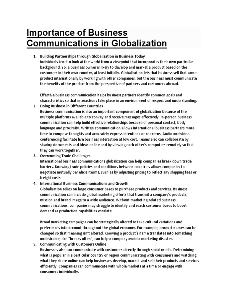 Global Communication | PDF | Communication | Internet