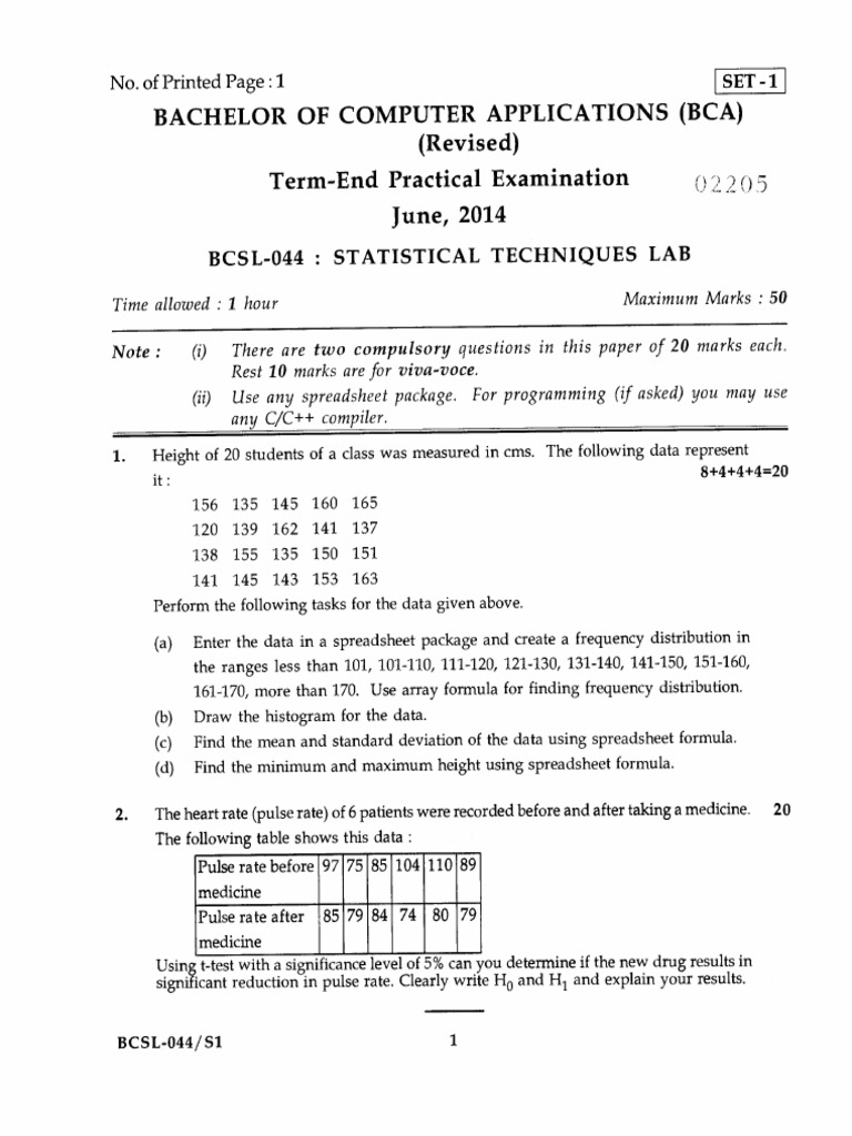 BCSL-044 S1-S2-S3-S4 | PDF | Spreadsheet | Regression Analysis